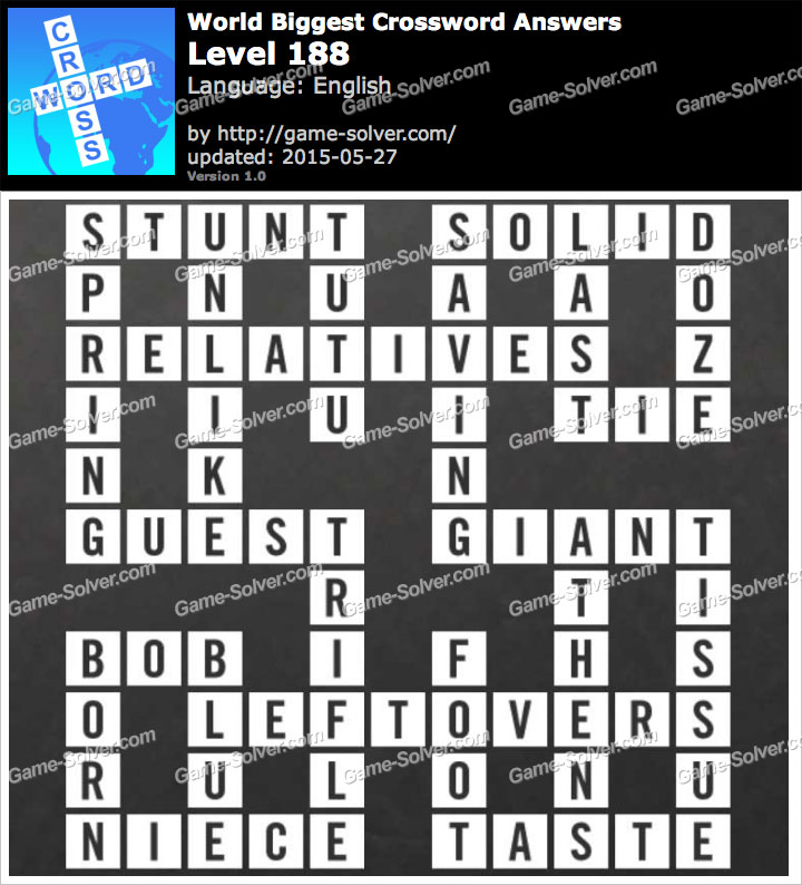 Worlds Biggest Crossword Level 188 • Game Solver