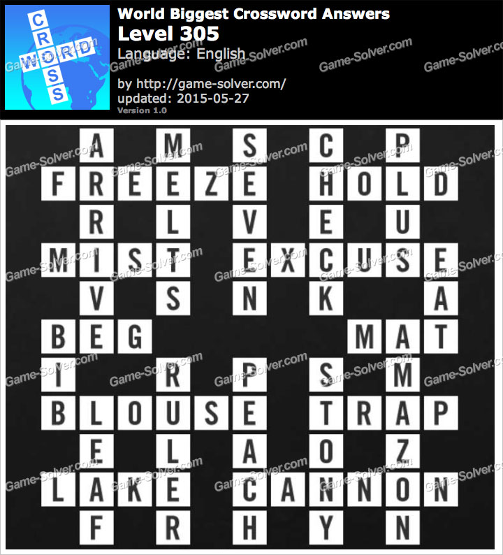 Worlds Biggest Crossword Level 305 • Game Solver