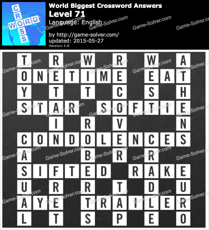 Worlds Biggest Crossword Level 71 • Game Solver