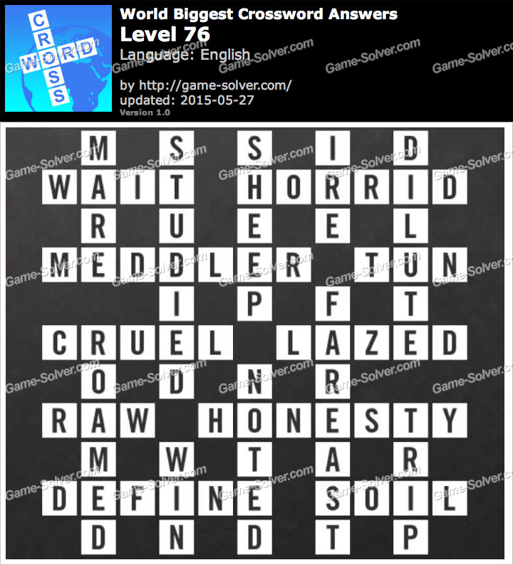 Worlds Biggest Crossword Level 76 • Game Solver