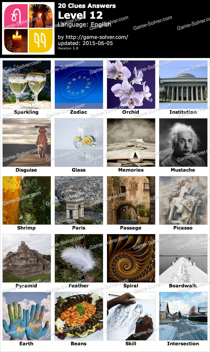 20 Clues Level 12 • Game Solver