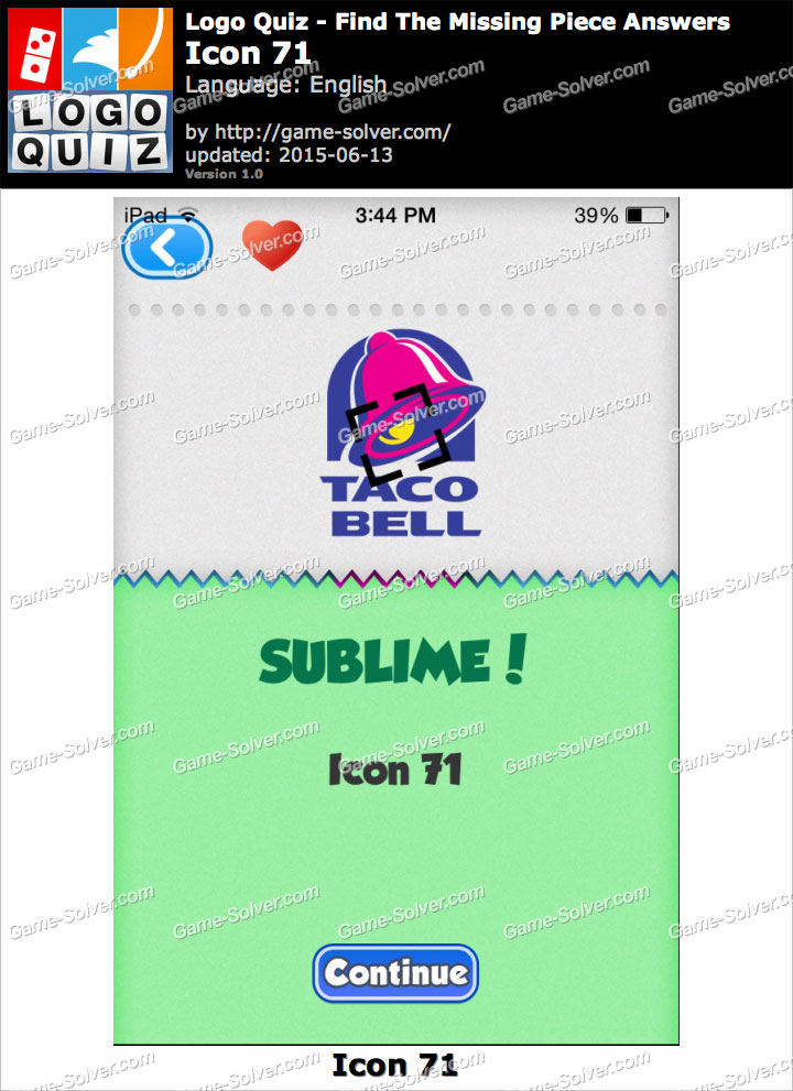 Logo Quiz Find The Missing Piece Icon 71 • Game Solver
