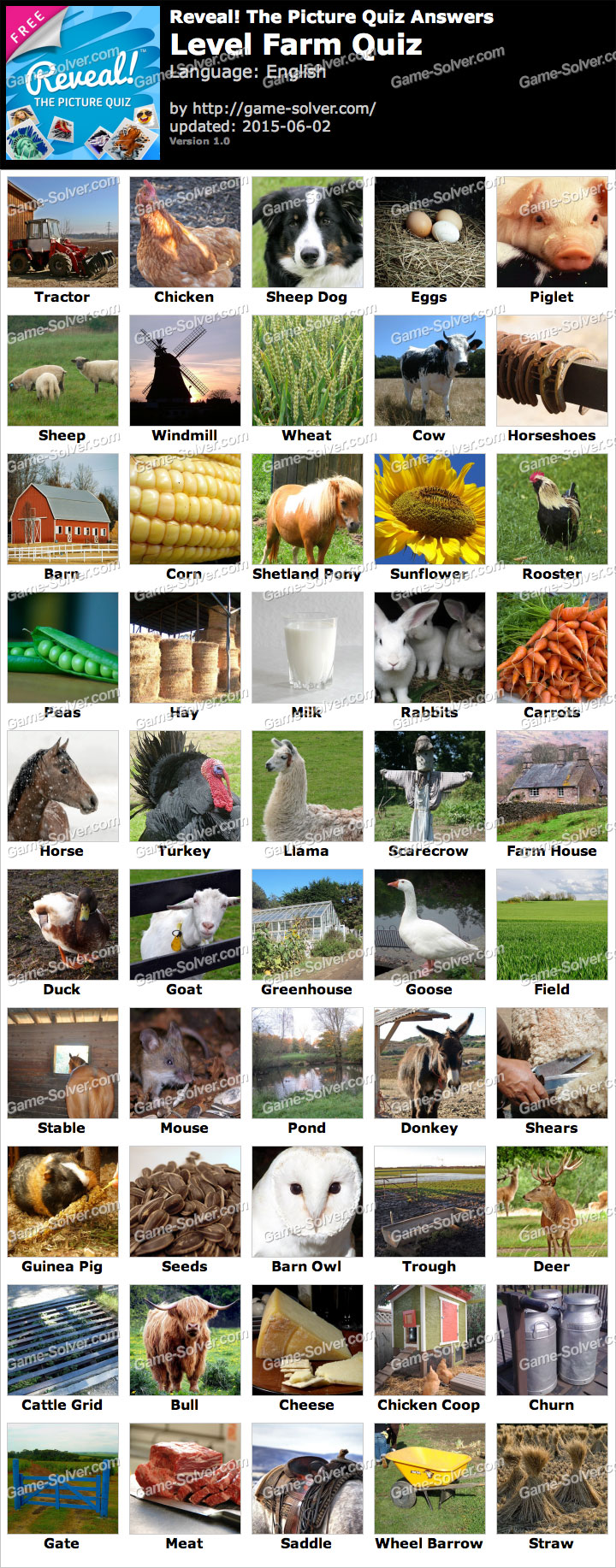 Reveal Farm Quiz Answers • Game Solver