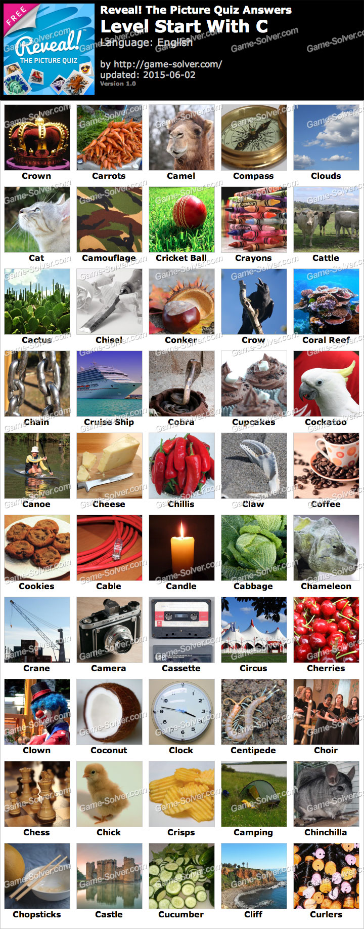 Reveal Start With C Answers • Game Solver