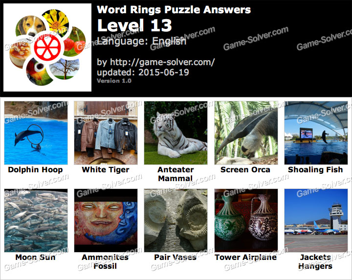 Word Rings Puzzle 13 • Game Solver