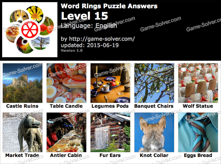 Word Rings Puzzle 15 • Game Solver