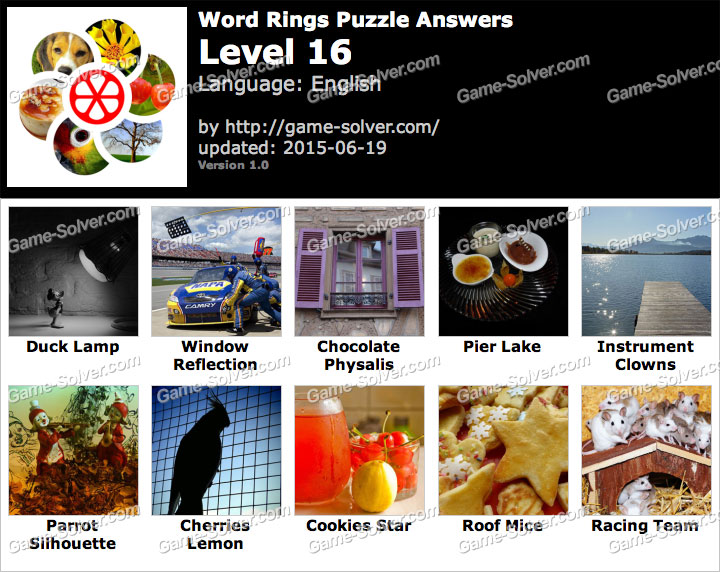 Word Rings Puzzle 16 • Game Solver
