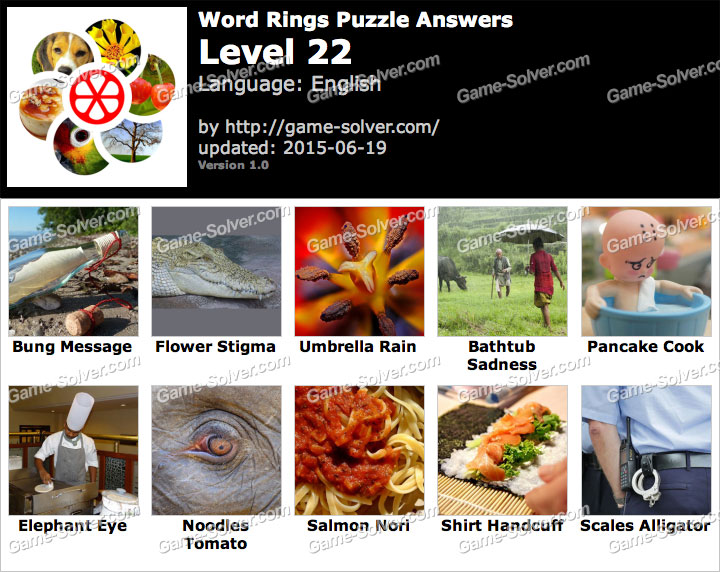 Word Rings Puzzle 22 • Game Solver
