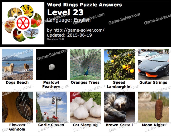 Word Rings Puzzle 23 • Game Solver