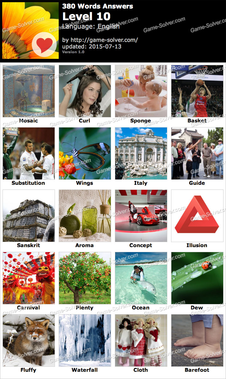 380 Words Level 10 • Game Solver