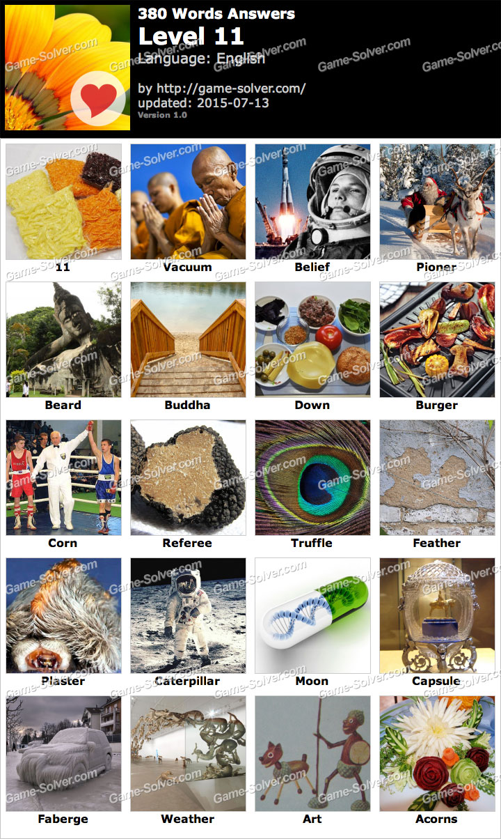 380 Words Level 11 • Game Solver