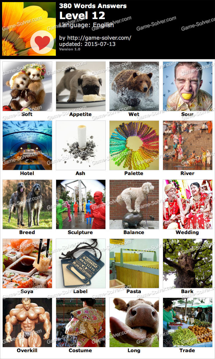 380 Words Level 12 • Game Solver