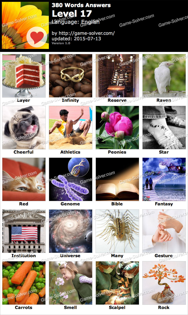 380 Words Level 17 • Game Solver