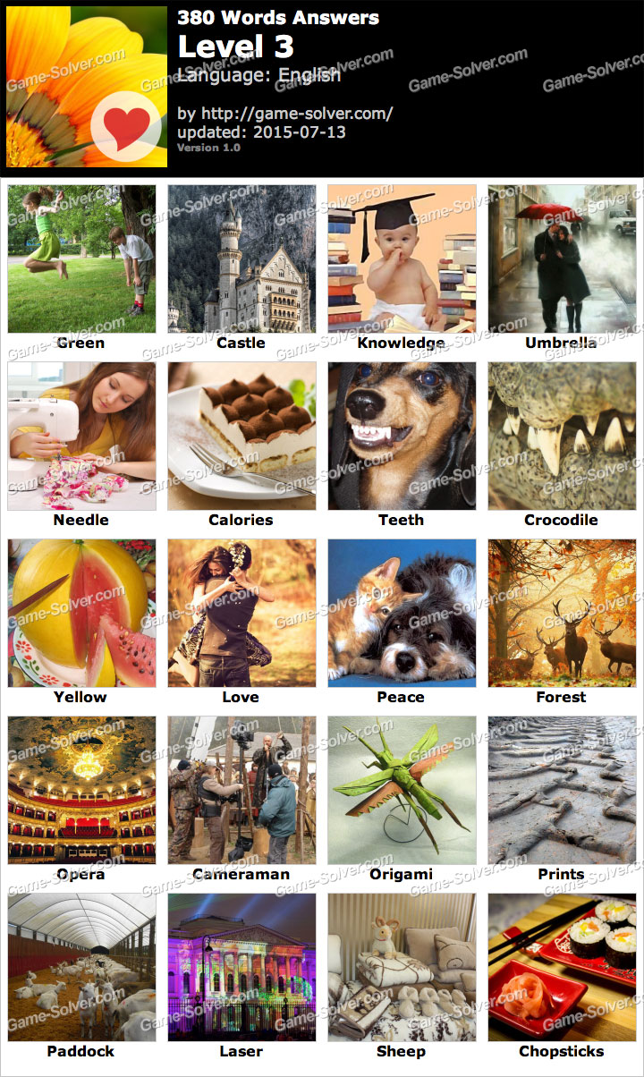 380 Words Level 3 • Game Solver