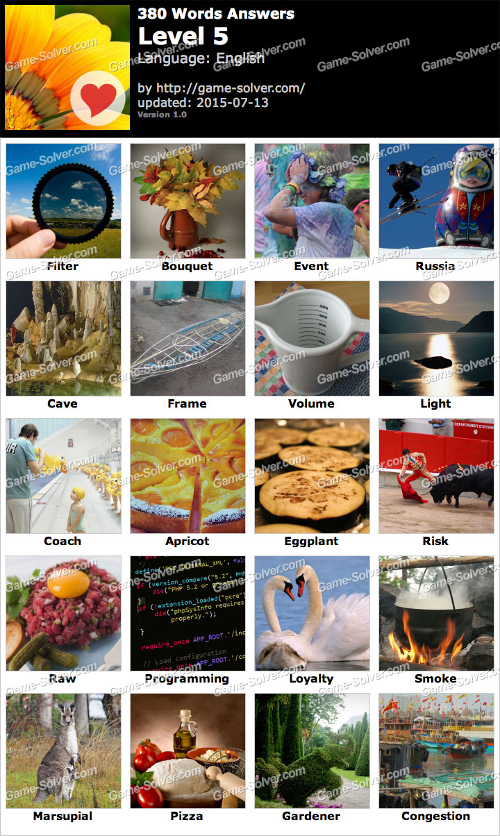 380 Words Level 5 • Game Solver