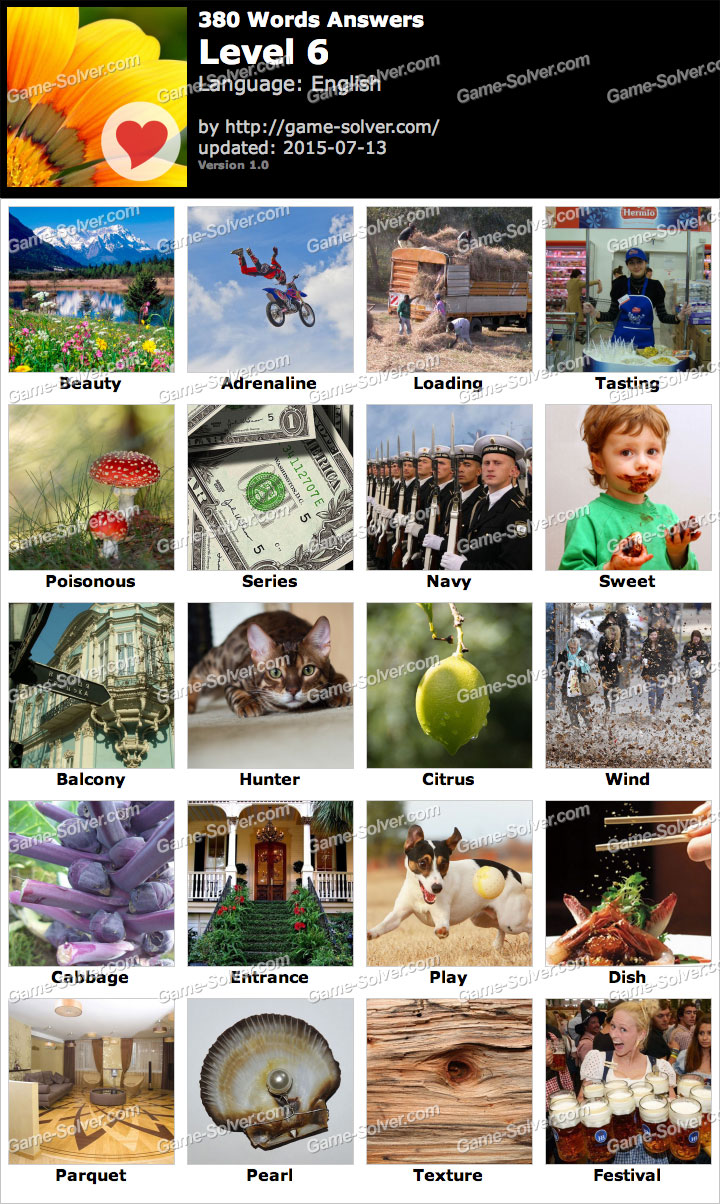 380 Words Level 6 • Game Solver