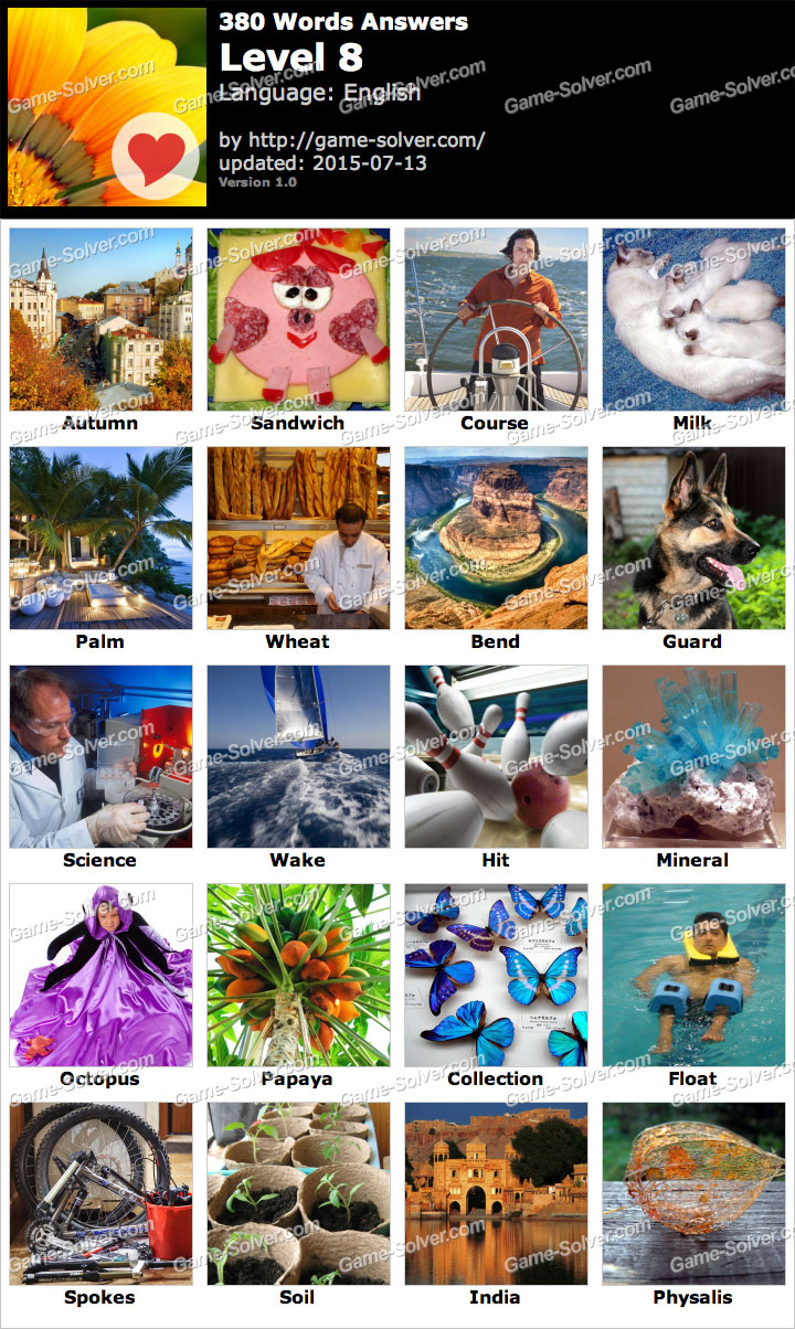 380 Words Level 8 • Game Solver