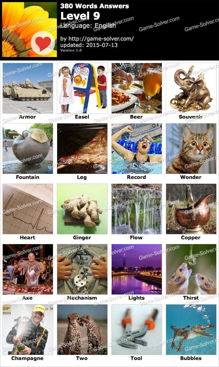 380 Words Level 9 • Game Solver