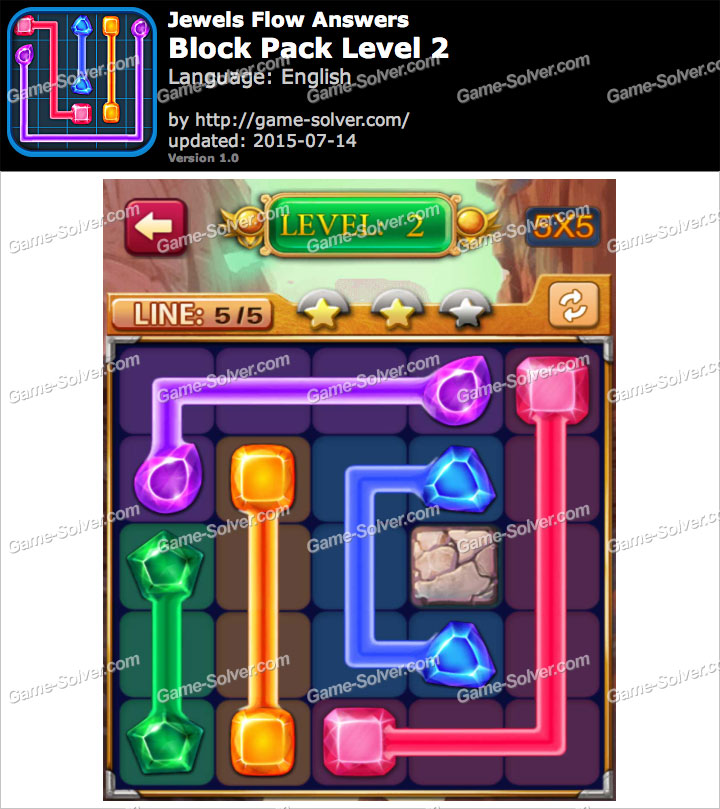 Jewels Flow Block Pack Level 2 • Game Solver