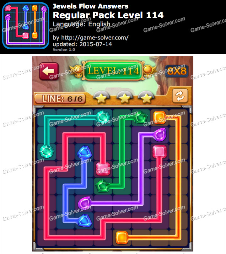 Jewels Flow Regular Pack Level 114 • Game Solver