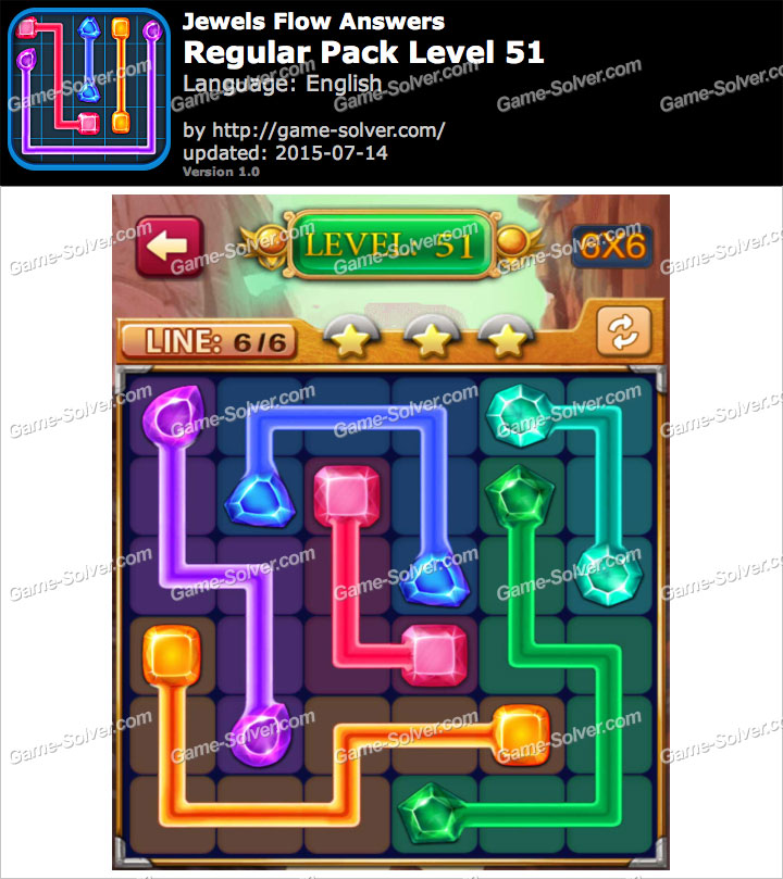 Jewels Flow Regular Pack Level 51 • Game Solver