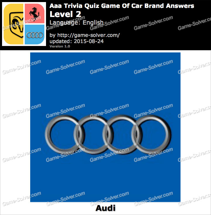Aaa Trivia Quiz Game of Car Brand Level 2 • Game Solver