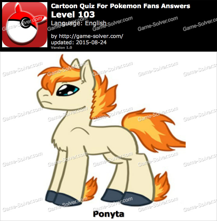Cartoon Quiz For Pokemon Fans Level 103 • Game Solver