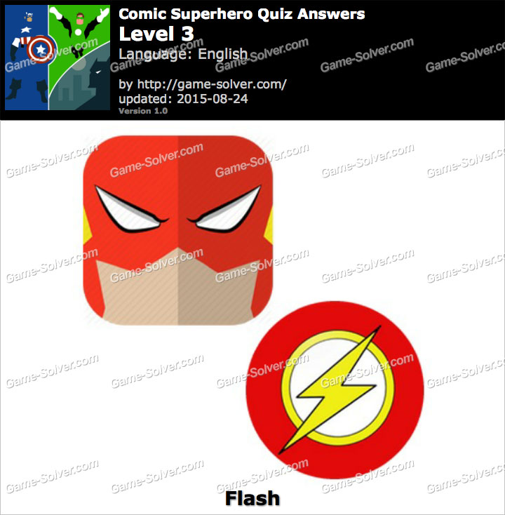 Comic Superhero Quiz Level 3 • Game Solver