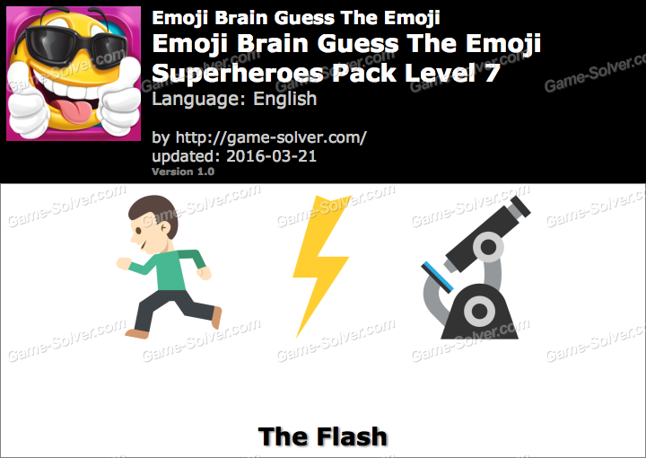 Emoji Brain Guess The Emoji Superheroes Pack Level 7 Answers • Game Solver