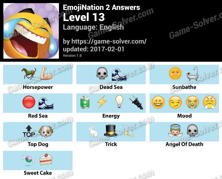 EmojiNation 2 level 13 Answers • Game Solver