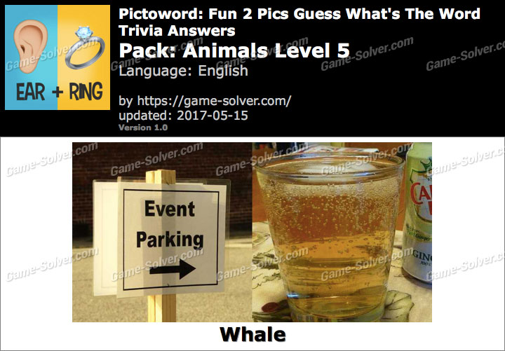 Pictoword Fun 2 Pics Animals Level 5 Answers • Game Solver