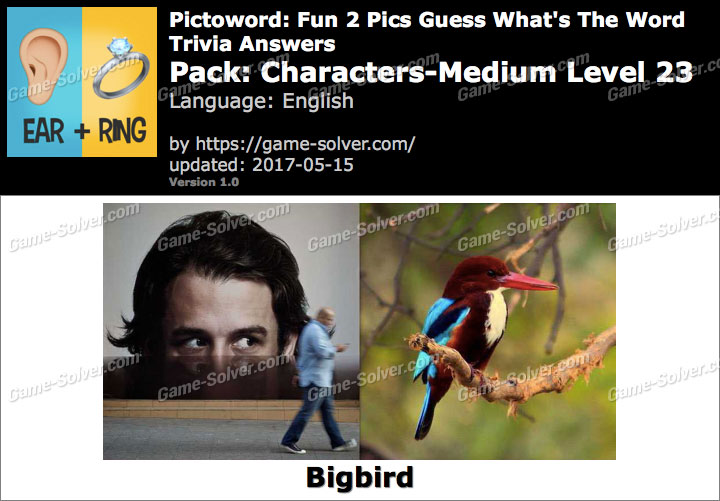 Pictoword Fun 2 Pics Characters-Medium Level 23 Answers • Game Solver