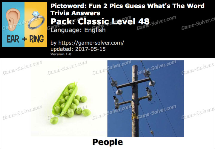 Pictoword Fun 2 Pics Classic Level 48 Answers • Game Solver