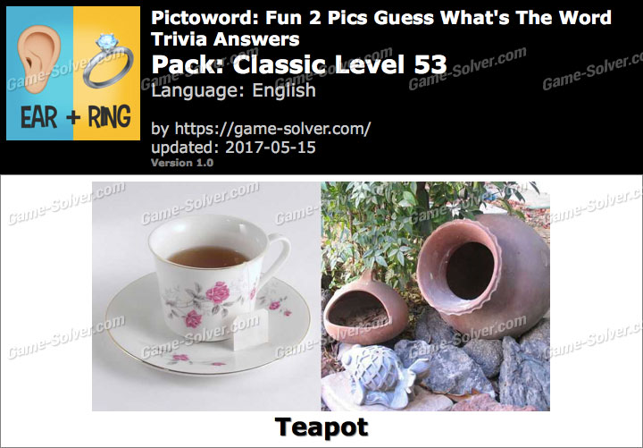 Pictoword Fun 2 Pics Classic Level 53 Answers • Game Solver