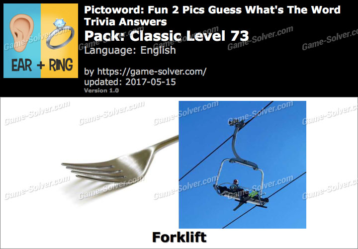 Pictoword Fun 2 Pics Classic Level 73 Answers • Game Solver