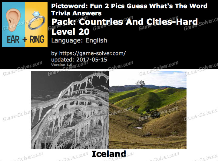 Pictoword Fun 2 Pics Countries And Cities-Hard Level 20 Answers • Game ...