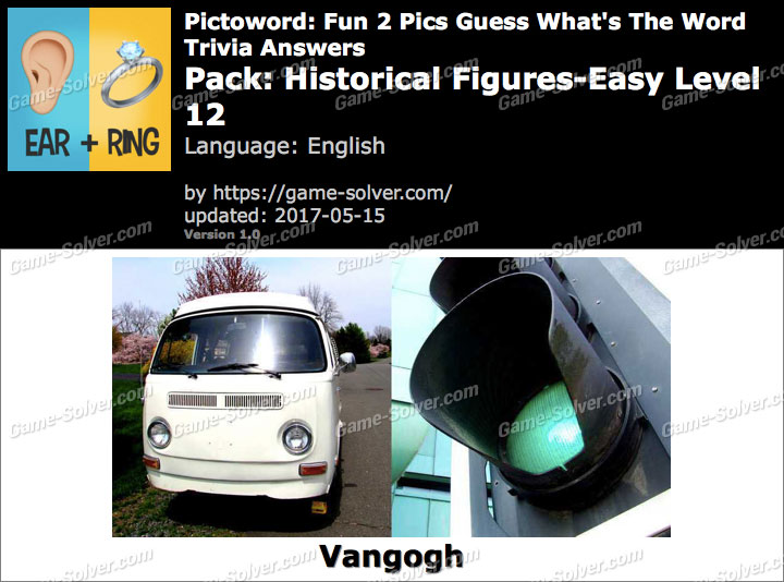 Pictoword Fun 2 Pics Historical Figures-Easy Level 12 Answers • Game Solver