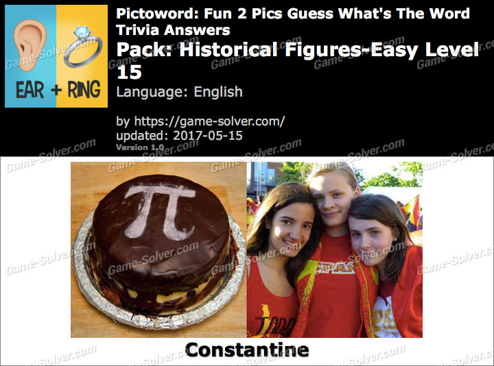 Pictoword Fun 2 Pics Historical Figures-Easy Level 15 Answers • Game Solver