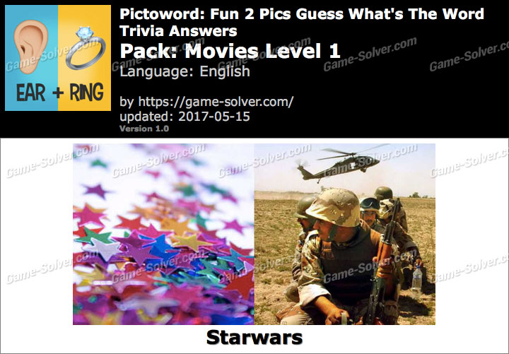 Pictoword Fun 2 Pics Movies Level 1 Answers • Game Solver