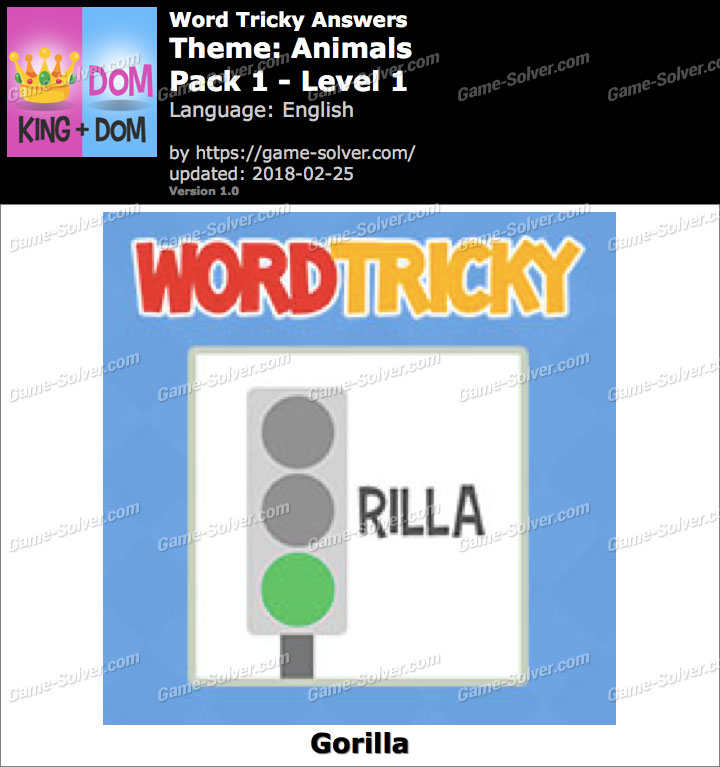 Word Tricky Animals Pack 1-Level 1 Answers • Game Solver