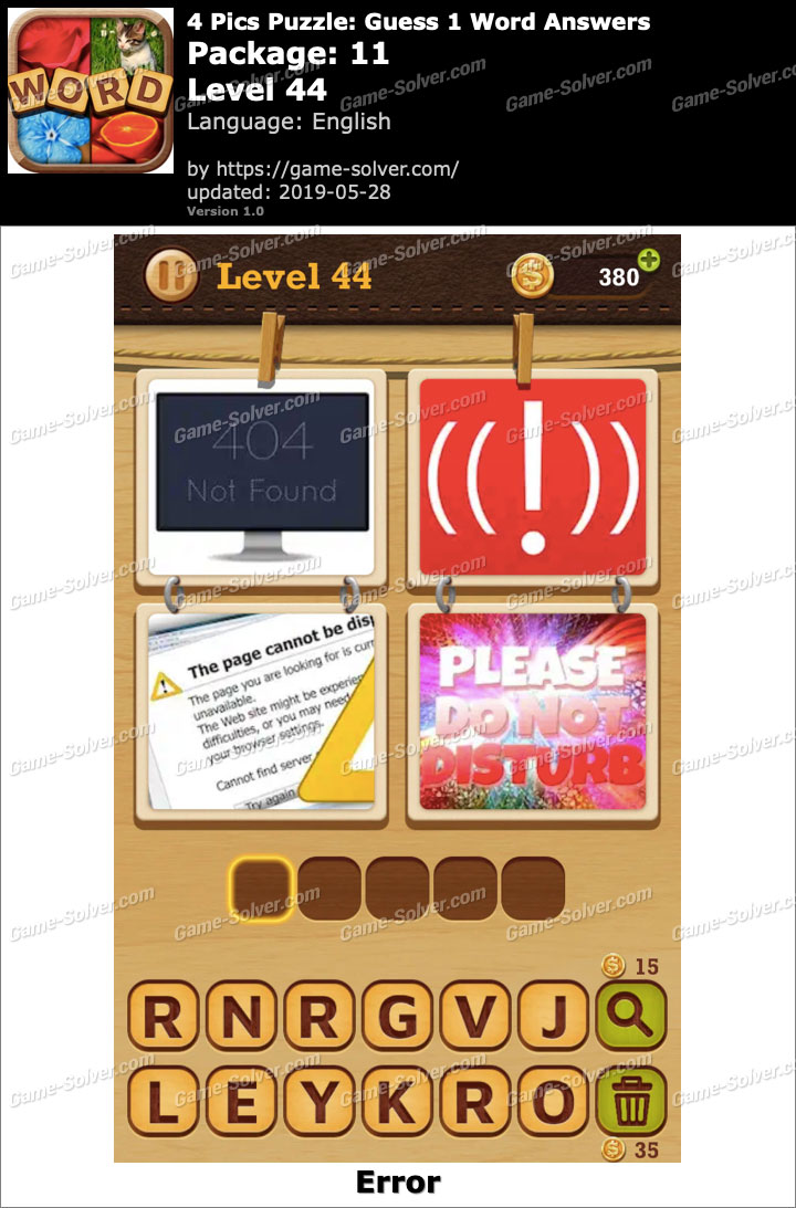 4 Pics Puzzle Guess 1 Word Package 11 Level 44 Answers • Game Solver