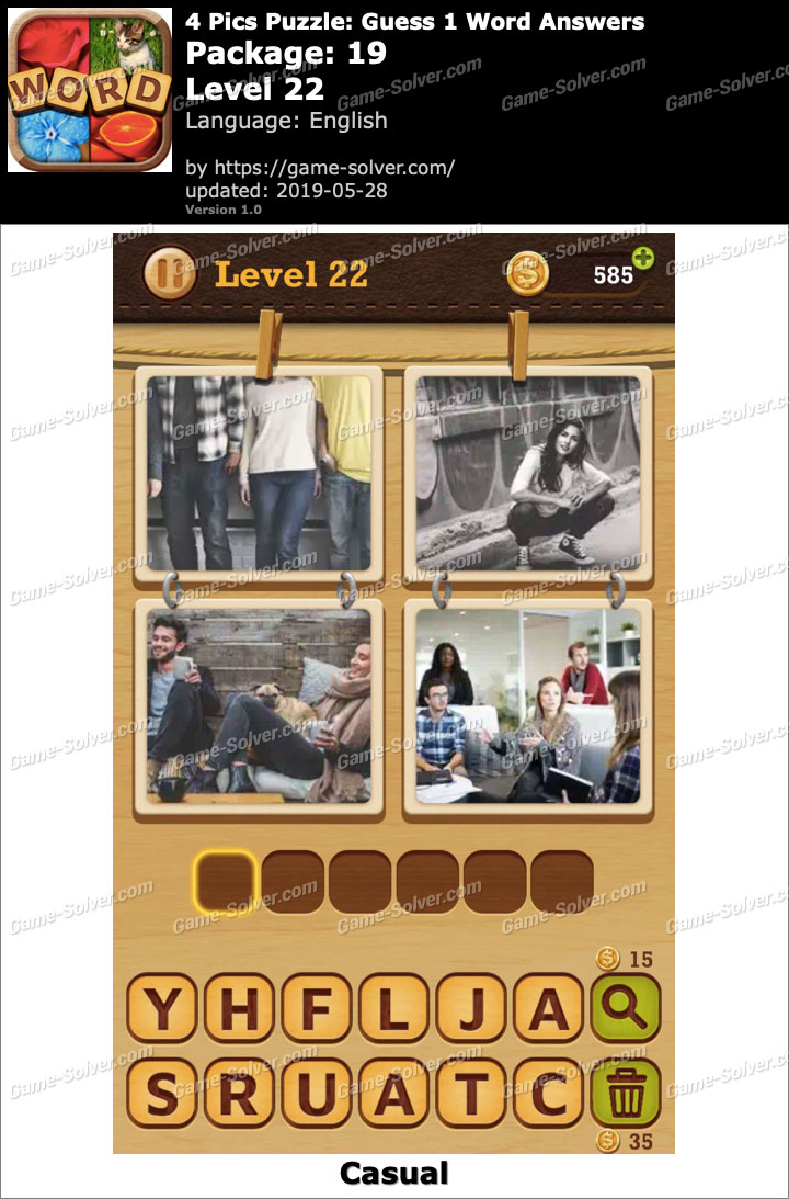 4 Pics Puzzle Guess 1 Word Package 19 Level 22 Answers • Game Solver