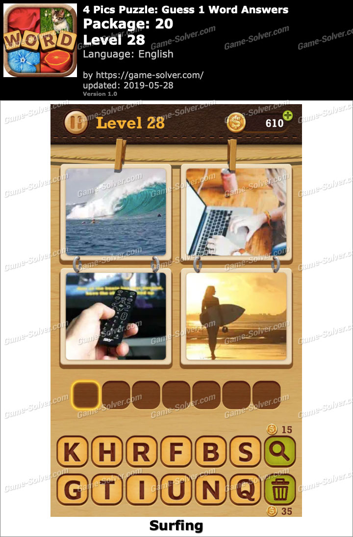 4 Pics Puzzle Guess 1 Word Package 20 Level 28 Answers • Game Solver