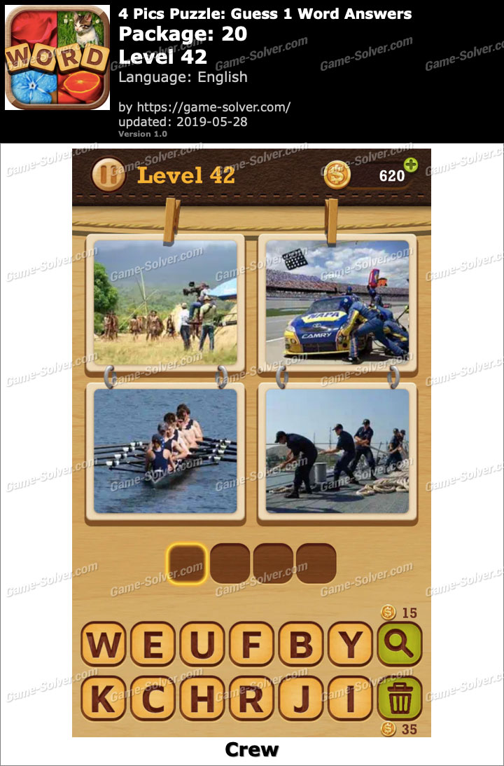 4 Pics Puzzle Guess 1 Word Package 20 Level 42 Answers • Game Solver