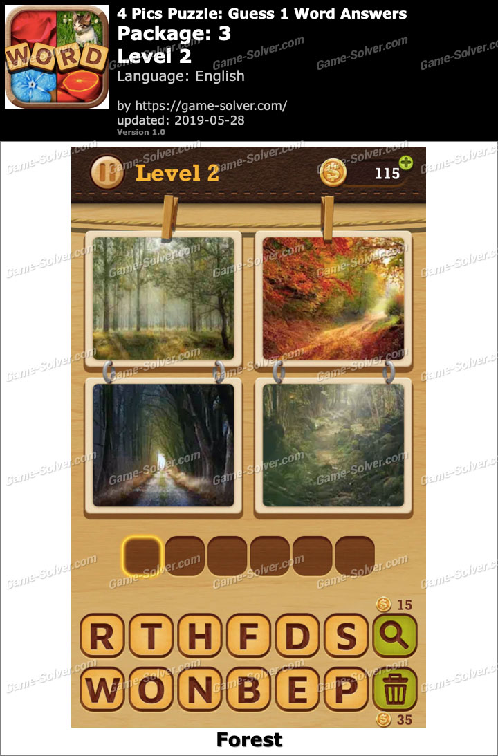 4 Pics Puzzle Guess 1 Word Package 3 Level 2 Answers • Game Solver