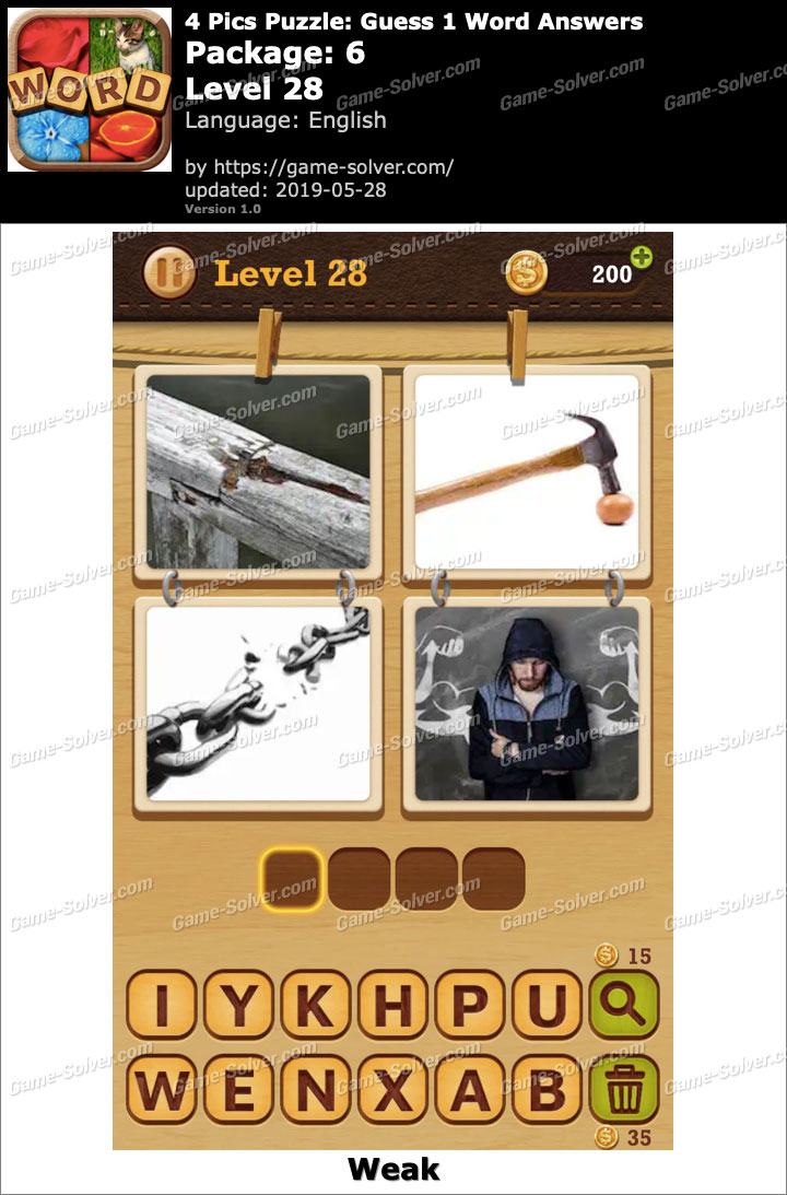 4 Pics Puzzle Guess 1 Word Package 6 Level 28 Answers • Game Solver