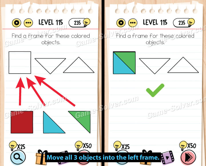 Brain Test Level 115 Answers Game Solver