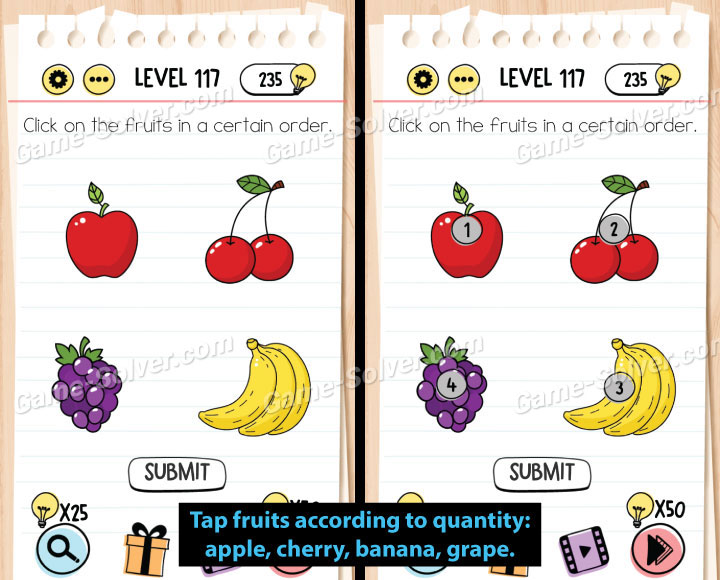 Brain Test Level 117 Answers Game Solver