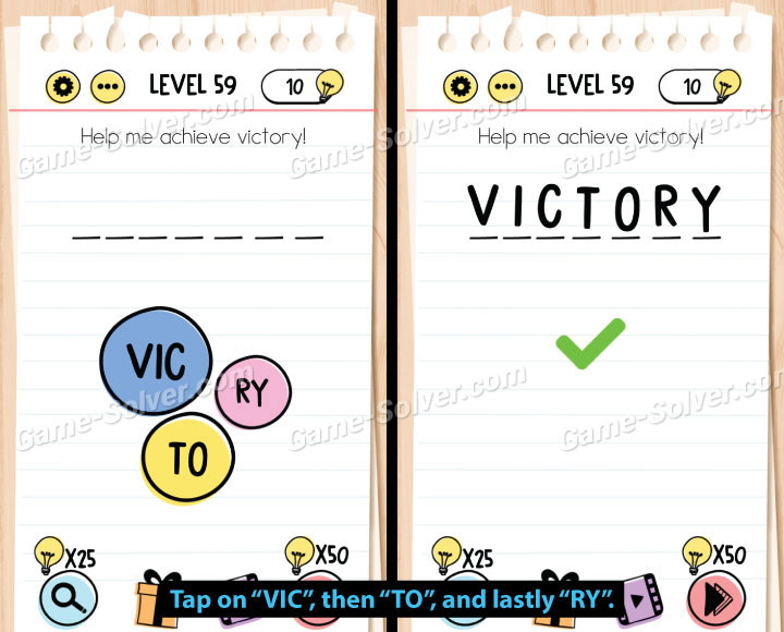 Brain Test Level 59 Answers Game Solver