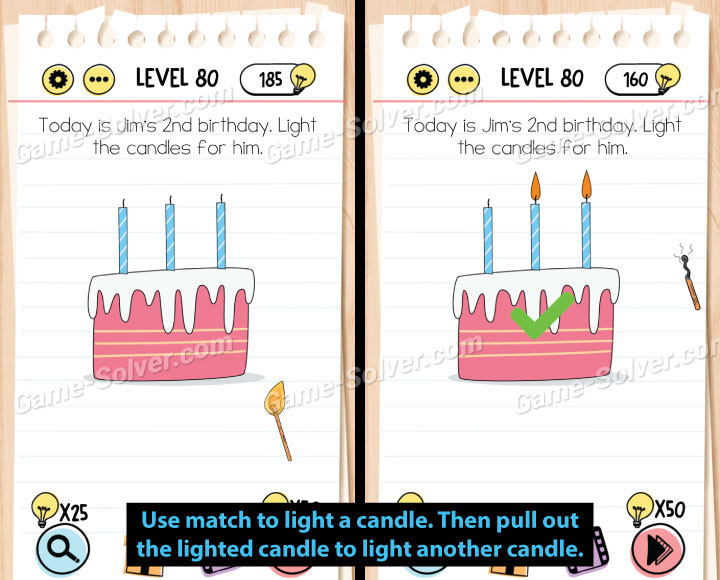 Brain Test Level 80 Answers Game Solver